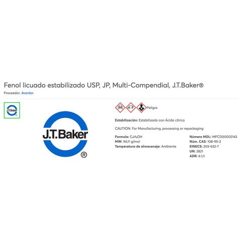 2864-01 | FENOL LIQUIDO USP 500 ML - REPRESA